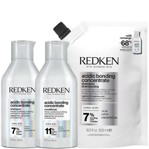 Redken Acidic Bonding Concentrate Shampoo 300 ml + Refill 500 ml ...